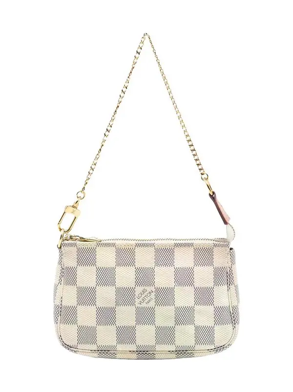 LOUIS VUITTON Damier Azur Mini Pochette Accessoires - White