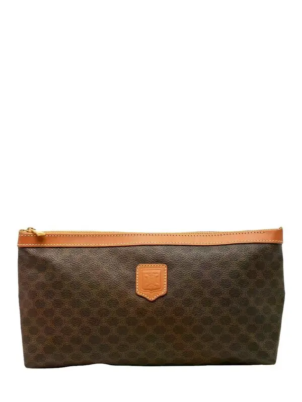 Celine 2000-2025 Macadam Coated Canvas Clutch - Brown