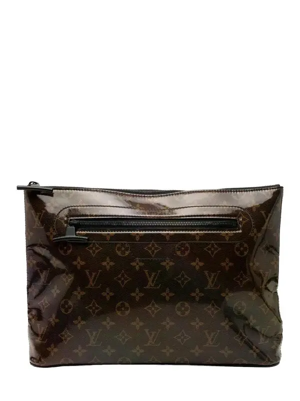 LOUIS VUITTON 2018 Monogram Glaze Pochette Cosmos Clutch - Brown