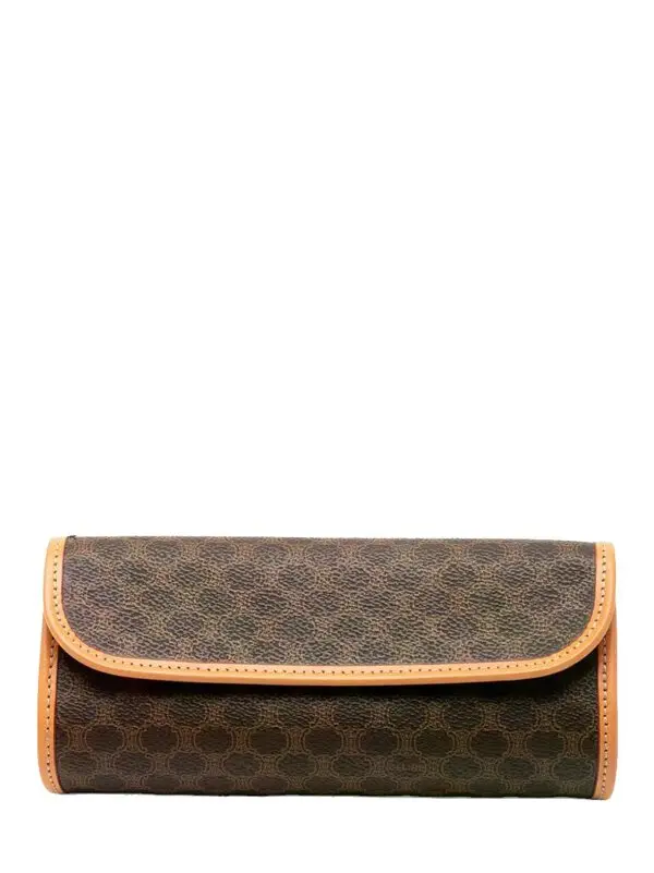Celine 1999 Macadam Coated Canvas Clutch Bag - Brown