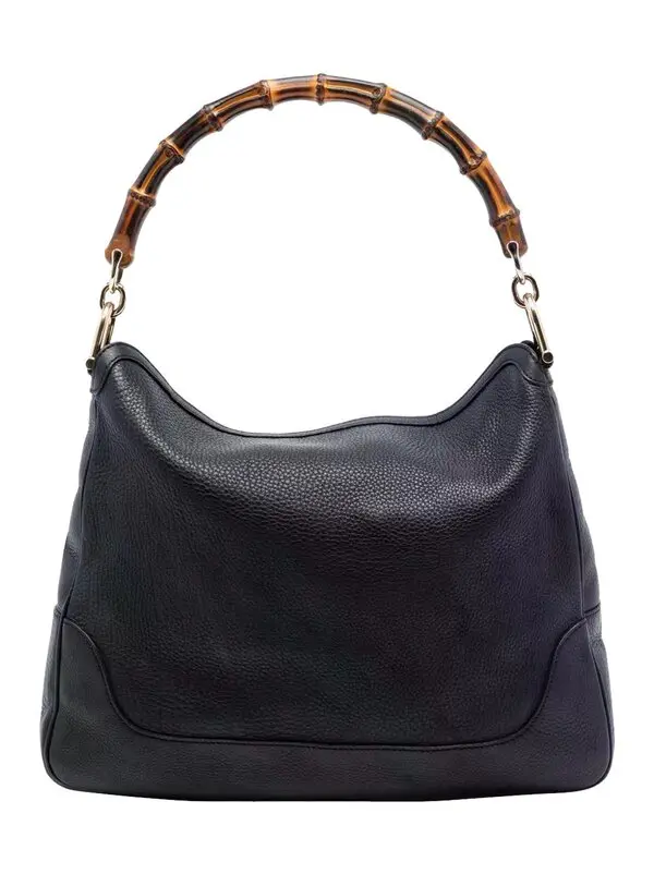 Gucci Calfskin Bamboo Diana Satchel - Black