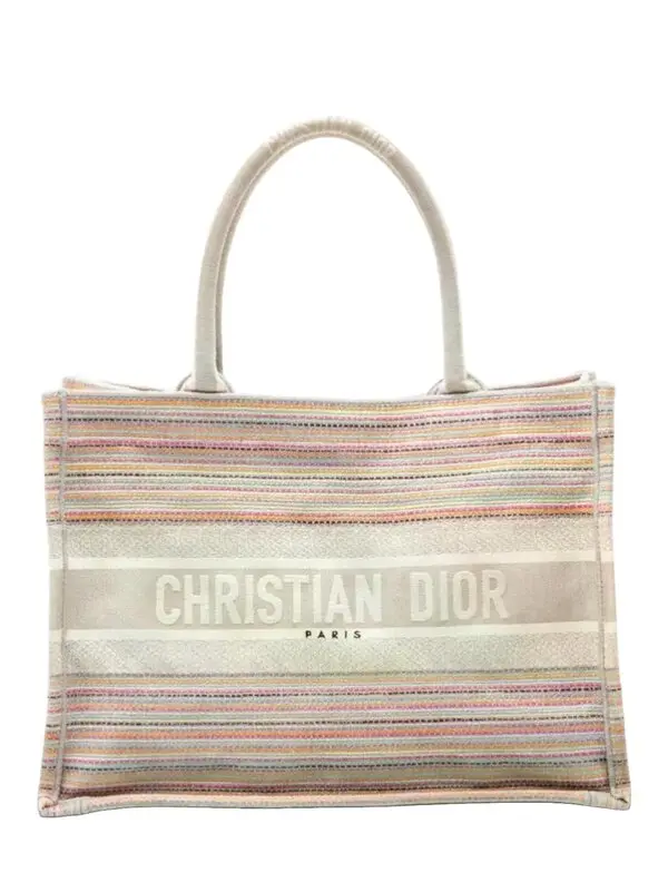 Dior 2020 Embroidered Book Tote Bag - Grey