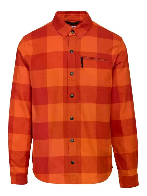 Aztech Mountain Check Zip Ski Shirt - Orange