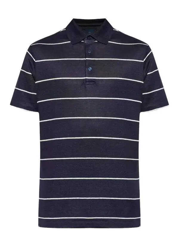 Paul & Shark Striped Short-sleeve Polo Shirt - Blue