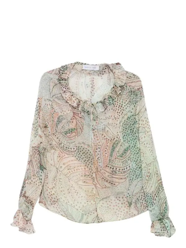Raquel Diniz Kate Print-detail Ruffled Blouse - Neutrals
