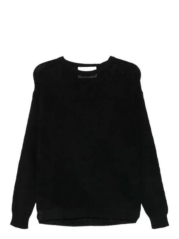 AMARANTO Open-knit Sweater - Black