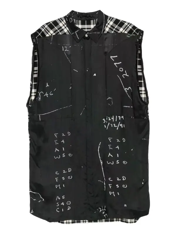 Rick Owens Sleeveless Top With Plaid Detail - Black