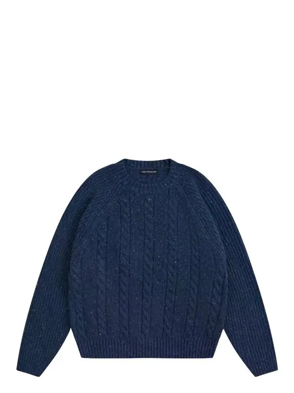Gosha Rubchinskiy Cable-knit Flecked Sweater - Blue