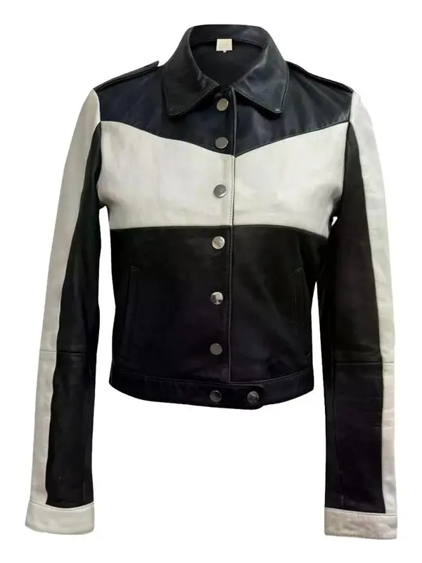 Maje Two-tone Leather Jacket - Black