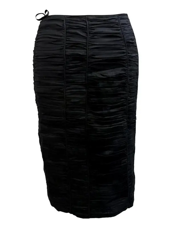 Burberry Ruched Pencil Skirt - Black