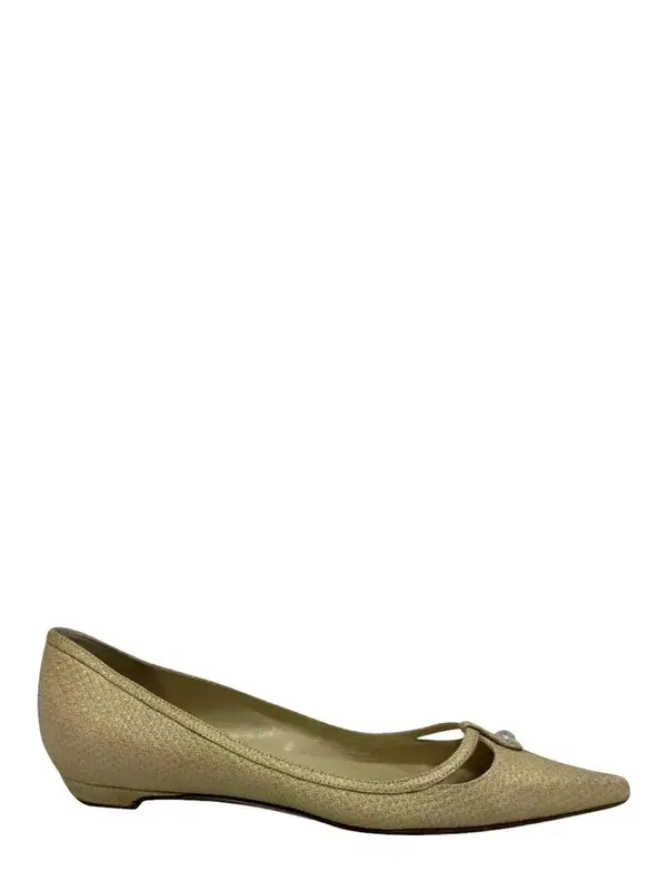 JIMMY CHOO Embellished Pointed Ballet Flats - Neutrals