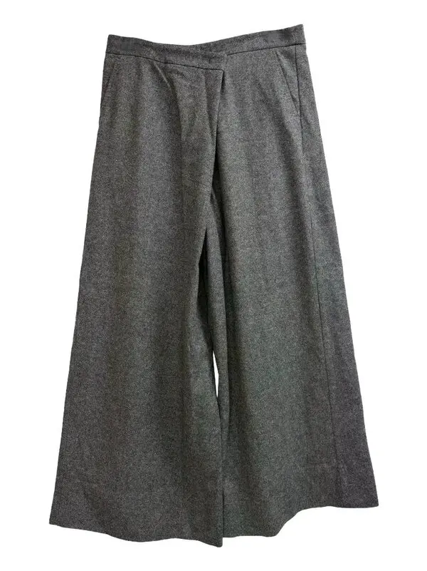 Max Mara Asymmetric Herringbone Trousers - Grey