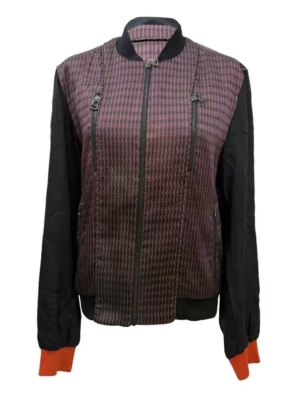 LANVIN Patterned Zipped Bomber Jacket - Red