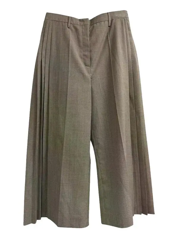 Prada Plaid Pleated Trousers - Neutrals