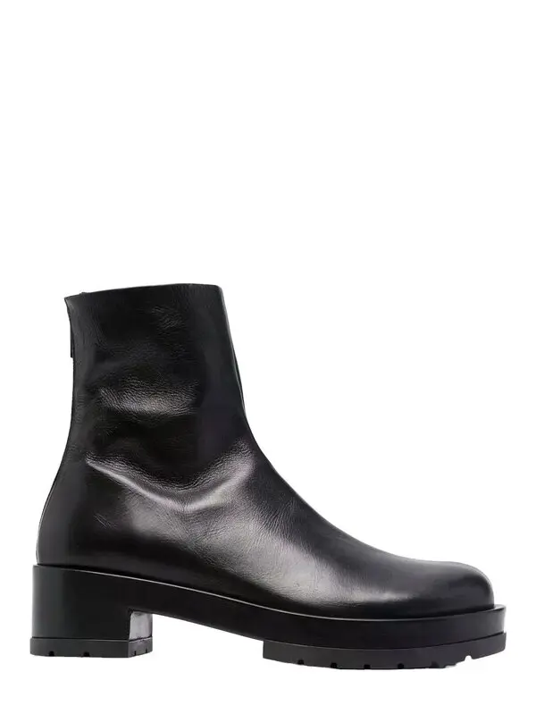 SAPIO Leather Ankle Boots - Black