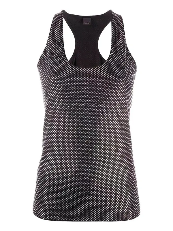 Pinko Strass Tank Top - Black