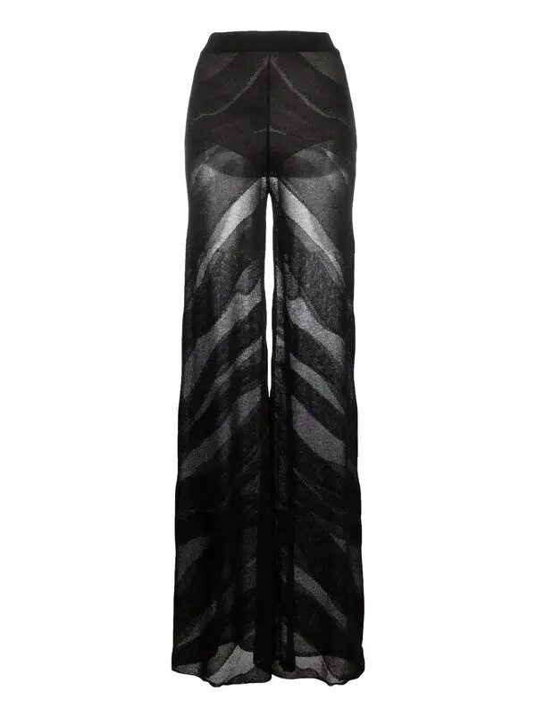 Just Cavalli Chevron-pattern Palazzo Pants - Black