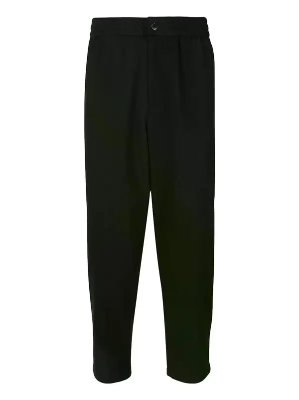 PORTS V Tapered Cropped Trousers - Black