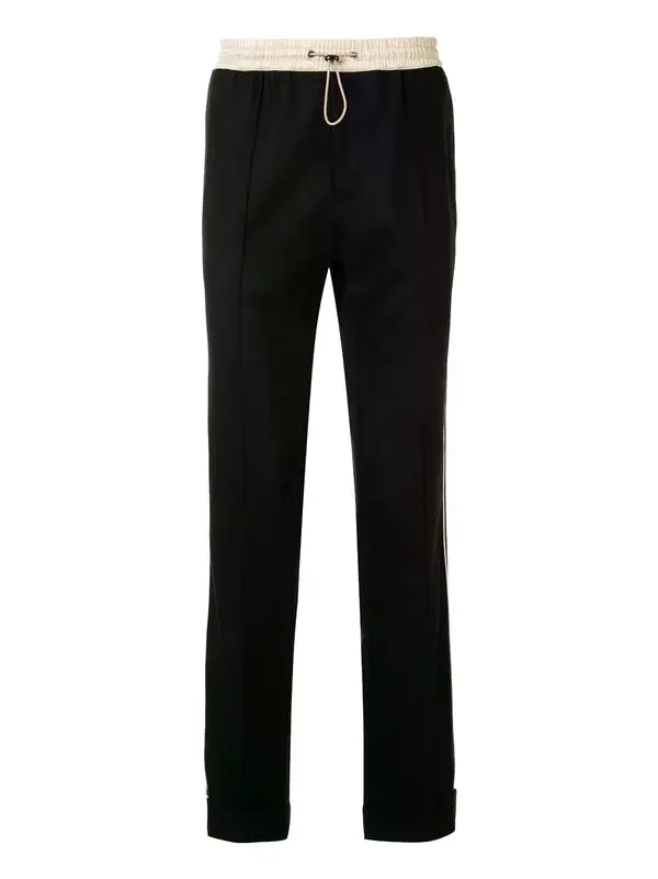 PORTS V Drawcord-waist Tailored Trousers - Black
