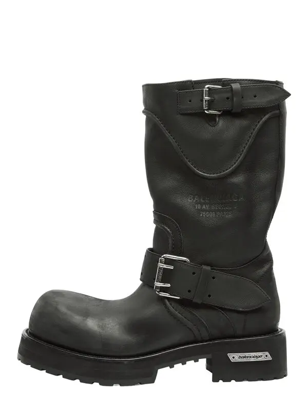 Balenciaga Venom Leather Boots - Black/silver