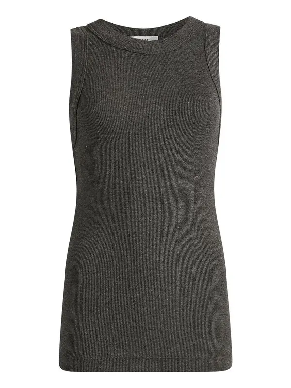 AGOLDE Leigh Ribbed Tank - Charcoal Heather
