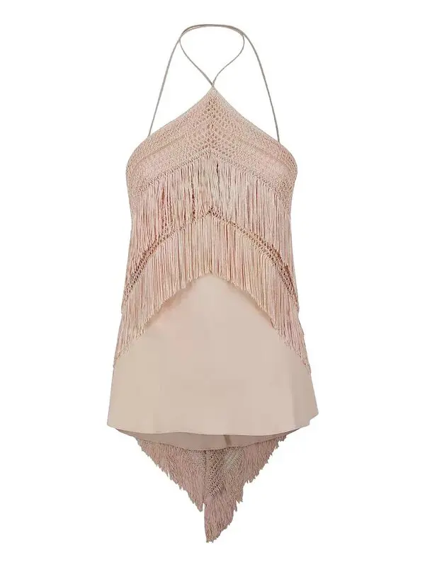 Andamane Reina Fringe-trimmed Blouse - Neutrals