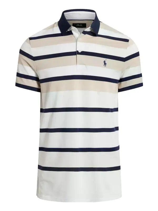 Rlx Ralph Lauren Striped-pattern Short-sleeve Polo Shirt - White