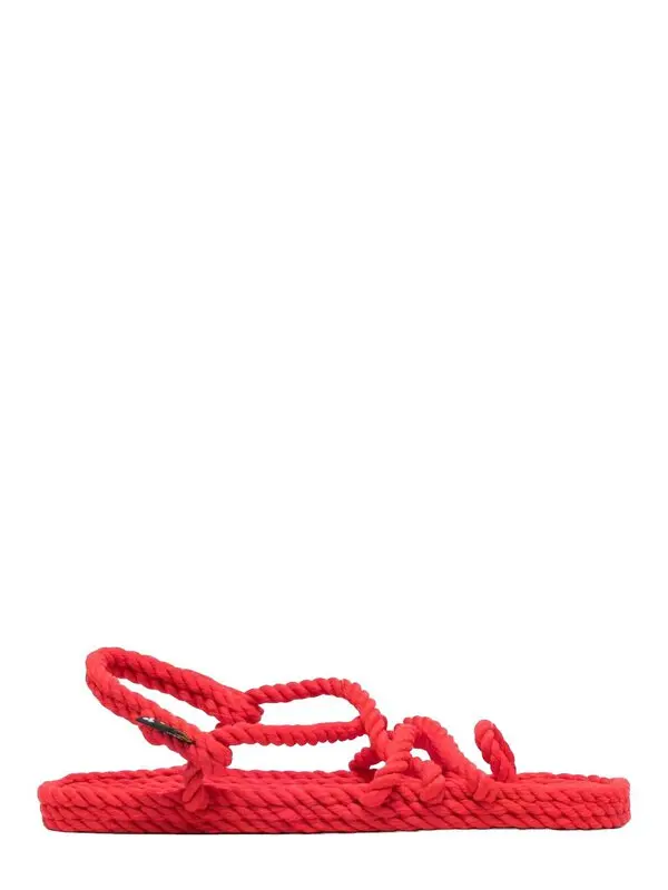 NOMADIC STATE OF MIND Twisted Raffia Sandals - Red