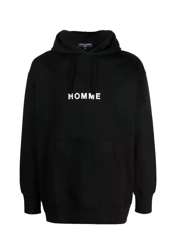 Comme Des Garçons Logo-print Hoodie - Black
