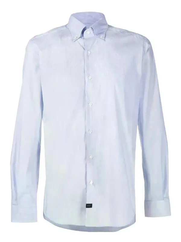 FAY Long-sleeve Cotton Shirt - Blue