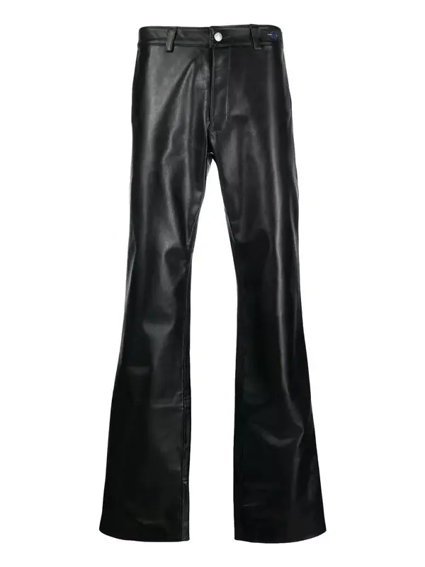 MISBHV X Ufo361 Slight-flare Leather Trousers - Black