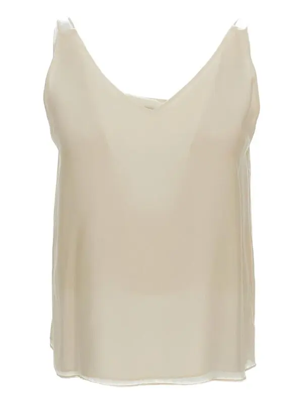 HUI Thin-strap Silk Top - Beige