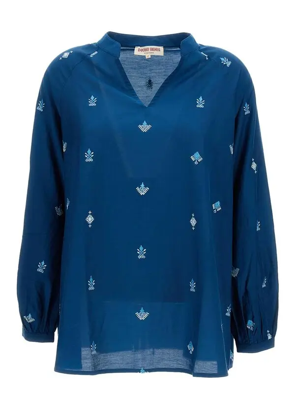 EMPORIO SIRENUSE Ilizia Ballerina Blouse - Blue