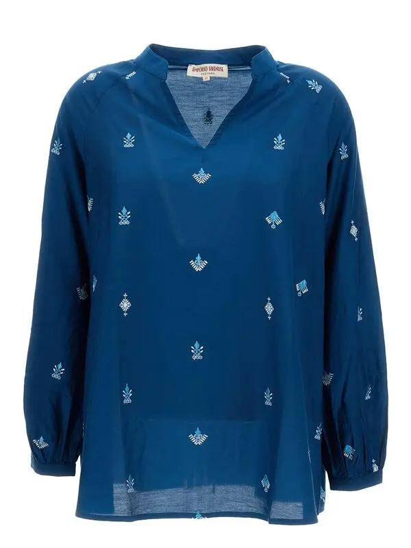 EMPORIO SIRENUSE Ilizia Ballerina Blouse - Blue