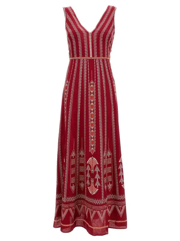 EMPORIO SIRENUSE Nellie Ballerina Embroidered Dress - Red