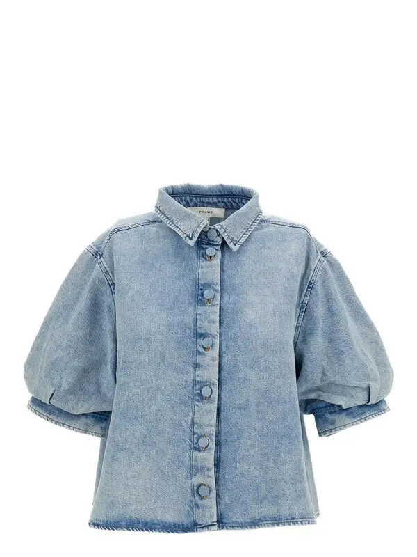 FRAME The Billow Short-sleeve Shirt - Blue