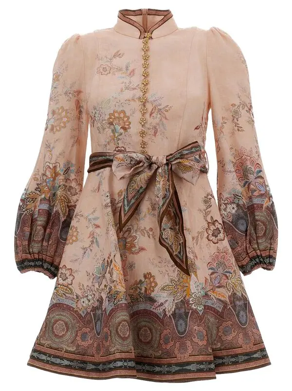 Zimmermann Alchemy Button Mini Dress - Rose