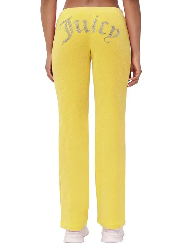 Juicy Couture Big Bling Washed Terry Track Pants - Buttercup