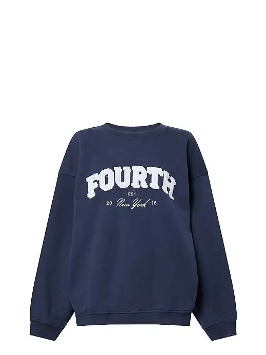 4TH & RECKLESS Capucine Relaxed Cotton-jersey Sweatshirt - Navy