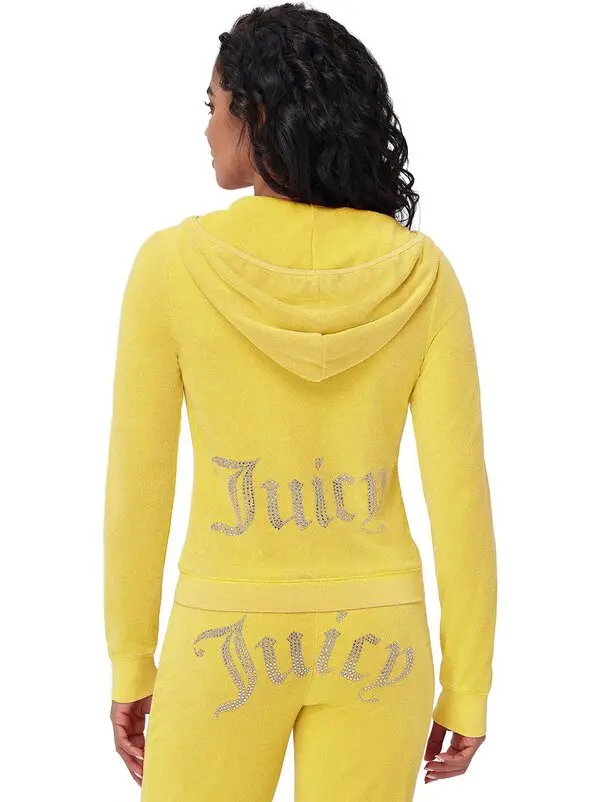 Juicy Couture Big Bling Washed Terry Hoodie - Buttercup