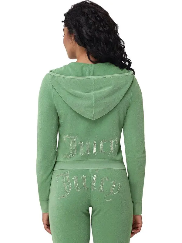 Juicy Couture Big Bling Washed Terry Hoodie - Terry Kiwi
