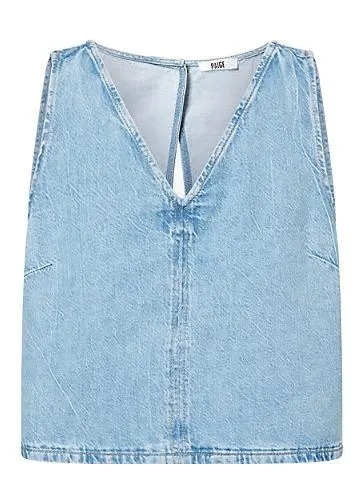 Paige Zola Cotton-blend Denim Top - Revolution