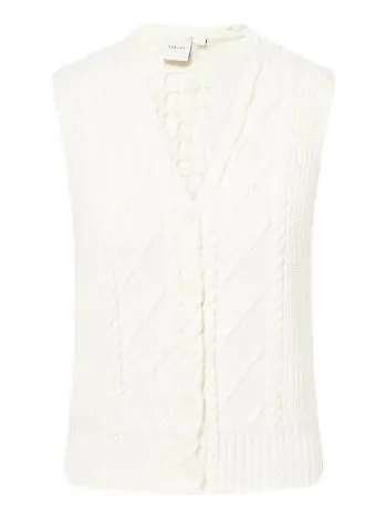 Varley Cable Knit Vest - Egret