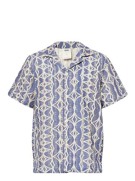 Oas Arko Cuba Cotton-crochet Shirt - Blue