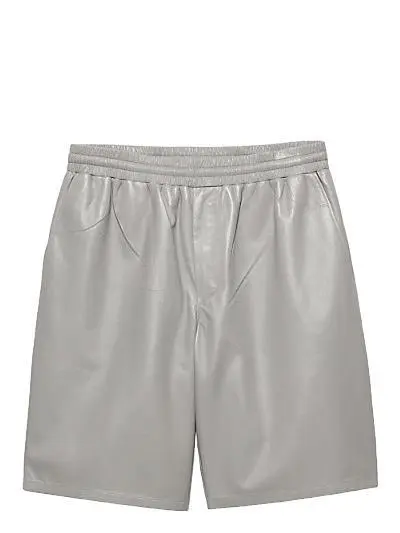 Prada Leather Bermuda Shorts - Grey
