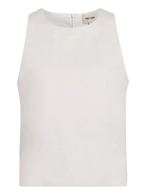 ME+EM Linen-blend Shell Top - White