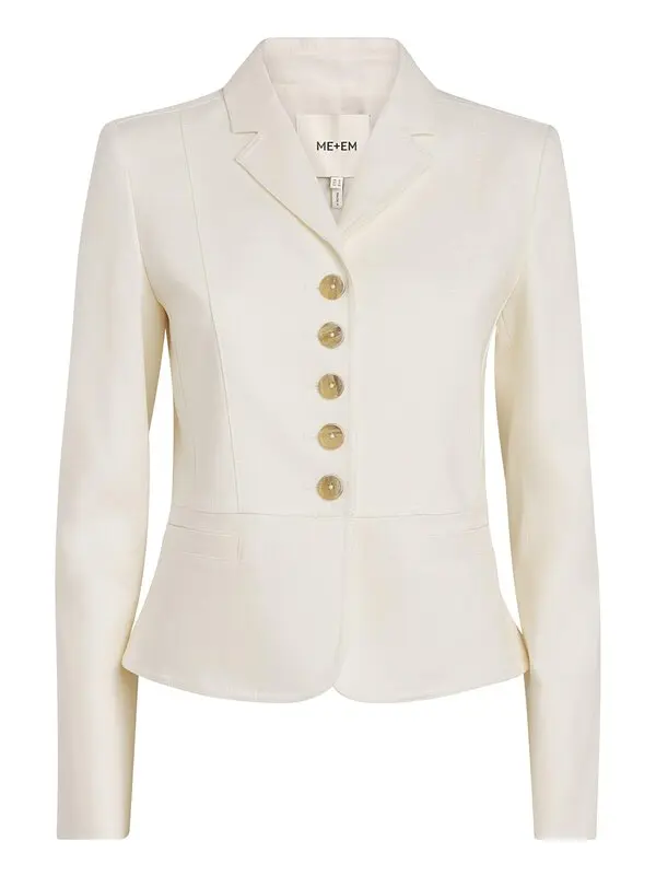 ME+EM Fitted Cropped Jacket - White