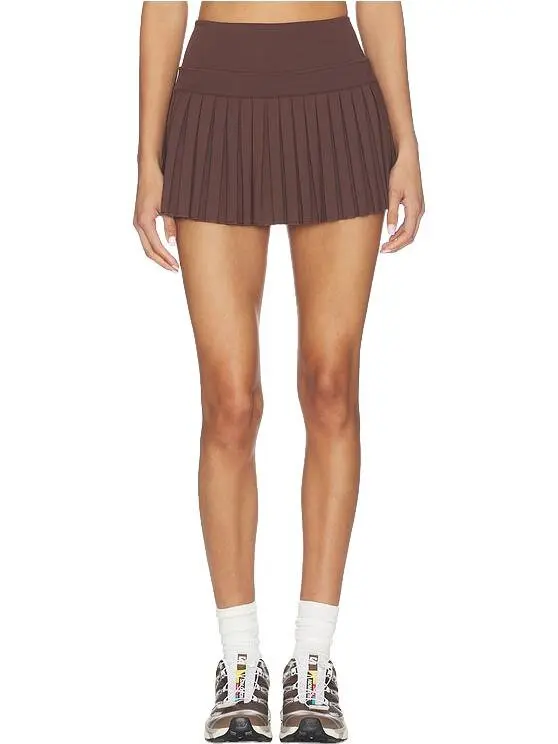 GOLD HINGE Pleated Tennis Skirt - Brown
