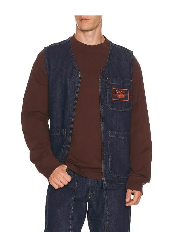 Dickies X Harley Davidson Collaboration Denim Vest - Blue