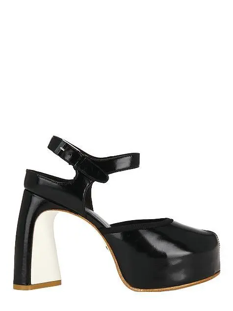 Tory Burch Peep-toe Platform With Sculptural Block Heel - Black